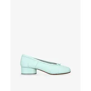 MAISON MARGIELA Tabi Ballerina Leather Heeled Shoes - Pale Green