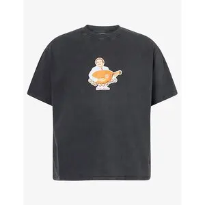 NOT BORING Abdo On Oud Graphic-print Cotton T-shirt - Black