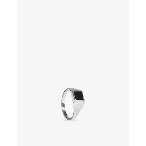 Monica Vinader Signature Signet Sterling And Onyx Ring - Silver