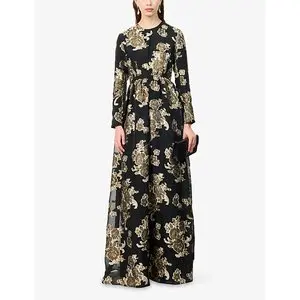 Huishan Zhang Amanda Floral Woven Maxi Dress