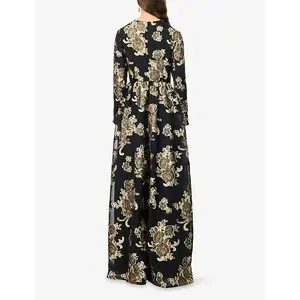 Huishan Zhang Amanda Floral Woven Maxi Dress
