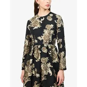 Huishan Zhang Amanda Floral Woven Maxi Dress