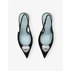 Valentino Garavani Coœur Royal 100 Slingback Satin Heels