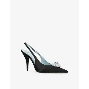 Valentino Garavani Coœur Royal 100 Slingback Satin Heels