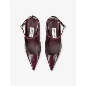 JIMMY CHOO Quinci 95 Embossed Leather Heels