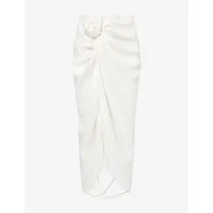 ROTATE BY BIRGER CHRISTENSEN Sequin Embellished Midi Skirt - Egret