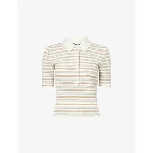 Paige Summit Stripe Knit Polo Top