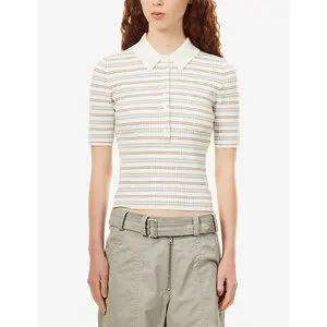 Paige Summit Stripe Knit Polo Top
