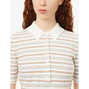 Paige Summit Stripe Knit Polo Top