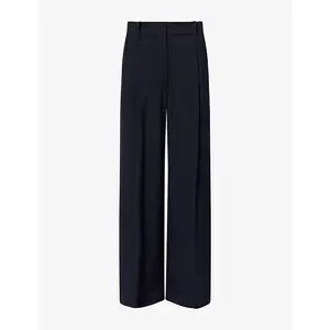 Galvan Wide-leg Pleated Trousers - Midnight