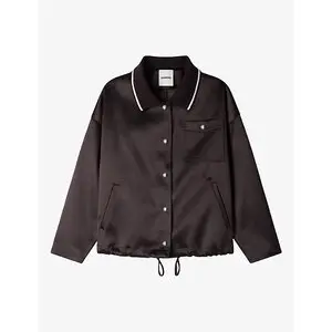 Sandro Polo Collar Satin-look Jacket - Brown
