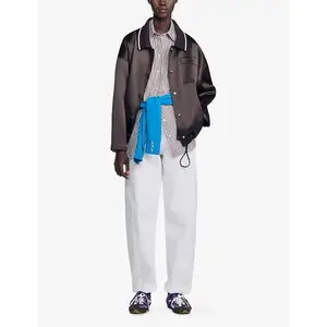 Sandro Polo Collar Satin-look Jacket