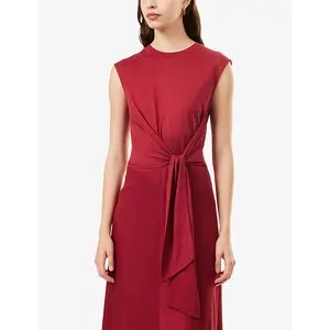ME+EM Sleeveless Tie-front Cotton-jersey Maxi Dress