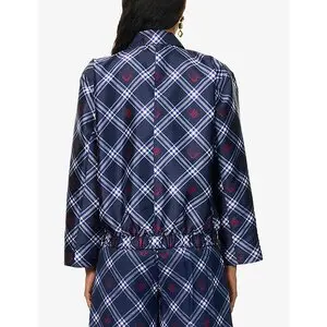 ARAM Checked Brand-print Shell Bomber Jacket