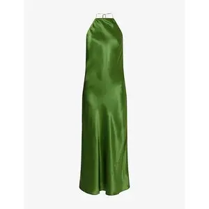 REFORMATION Maripaz Halterneck Silk Midi Dress