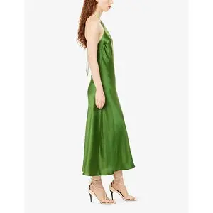 REFORMATION Maripaz Halterneck Silk Midi Dress