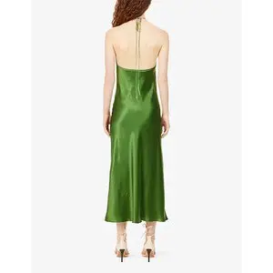 REFORMATION Maripaz Halterneck Silk Midi Dress