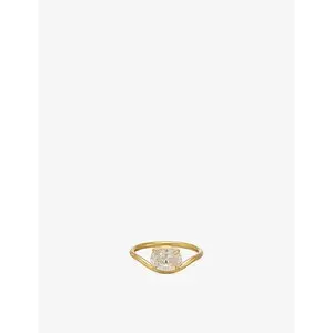 INDIGO LUNE 18ct -plated Stainless Steel Oval Cubic Zirconia Ring - Gold