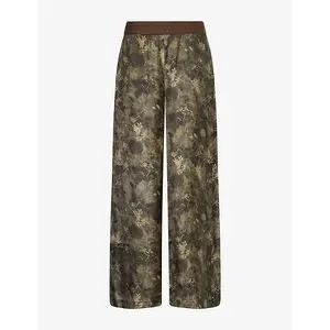 UMA WANG Uma Wang Floral Print Wide-Leg Trousers Green Grey