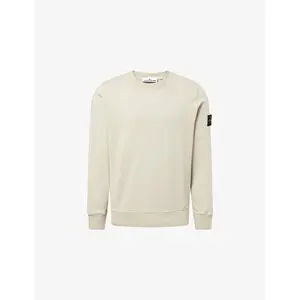 Stone Island 51 Crewneck Logo-patch Cotton Sweatshirt - Sand