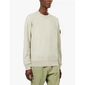 Stone Island 51 Crewneck Logo-patch Cotton Sweatshirt - Sand