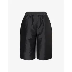REEM ALKANHAL Jojo Karate Straight-leg Taffeta Shorts