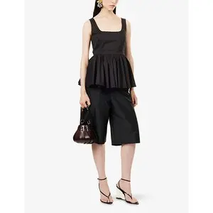 REEM ALKANHAL Jojo Karate Straight-leg Taffeta Shorts