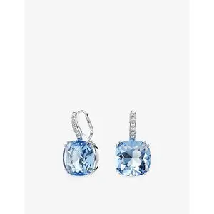 SWAROVSKI Millenia Rhodium-plated Cubic Zirconia Drop Earrings - Blue
