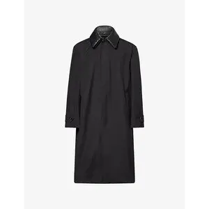 Bottega Veneta Contrast-collar Technical Wool And Silk-blend Coat