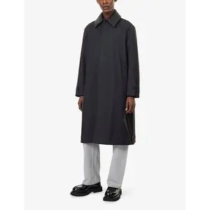 Bottega Veneta Contrast-collar Technical Wool And Silk-blend Coat
