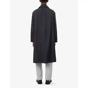 Bottega Veneta Contrast-collar Technical Wool And Silk-blend Coat