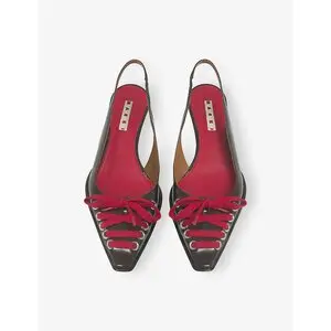 Marni Kat Lace-up Leather Slingback Courts - 00m62