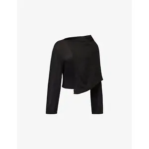 Rick Owens Draped Scarf Long-sleeve Wool Jumper - Black