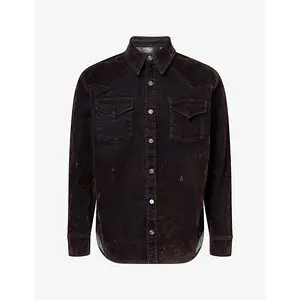 Amiri Flock Long-sleeve Denim Shirt - Husk