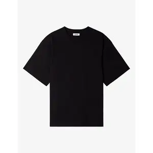 Sandro Crewneck Relaxed-fit Cotton T-shirt - Black