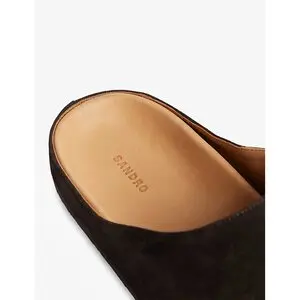 Sandro Suede Round-toe Mules