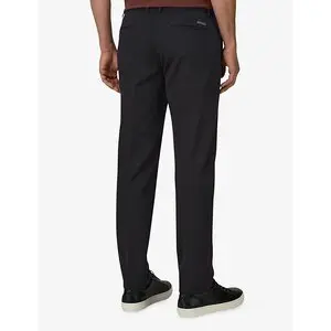 Boggi Milano Stretch-woven Tapered Trousers - Black