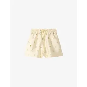 Sandro Embellished Tie-waist Woven Shorts - Vanilla