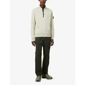 Stone Island Logo-patch Half-zip Cotton Sweatshirt