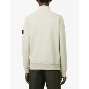 Stone Island Logo-patch Half-zip Cotton Sweatshirt