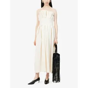 Khaite Claude Pleated Midi Dress
