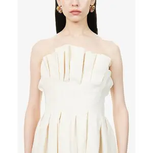 Khaite Claude Pleated Midi Dress