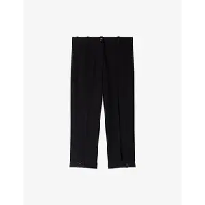 Sandro High-rise Knee-length Woven Shorts - Black