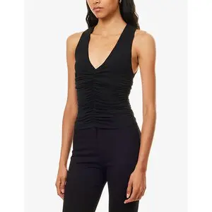 Dissh Avelin Ruched Cotton-blend Top