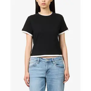 Good American The Layered Crew-neck Cotton T-shirt