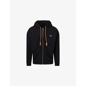 Loewe Anagram-embroidered Cotton Hoody - Black