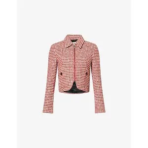 ME+EM Boxy-fit Textured Cotton-blend Jacket - Ruby Red
