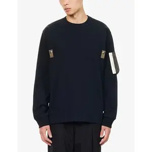 Sacai Zip-pocket Long-sleeve Cotton T-shirt