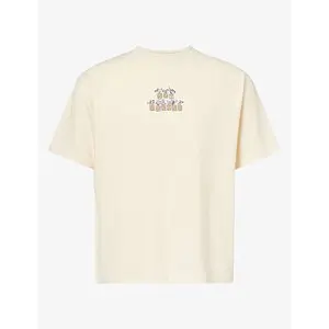 NOT BORING Turning Herads Graphic-print Cotton T-shirt - Creme