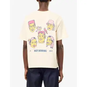 NOT BORING Turning Herads Graphic-print Cotton T-shirt
